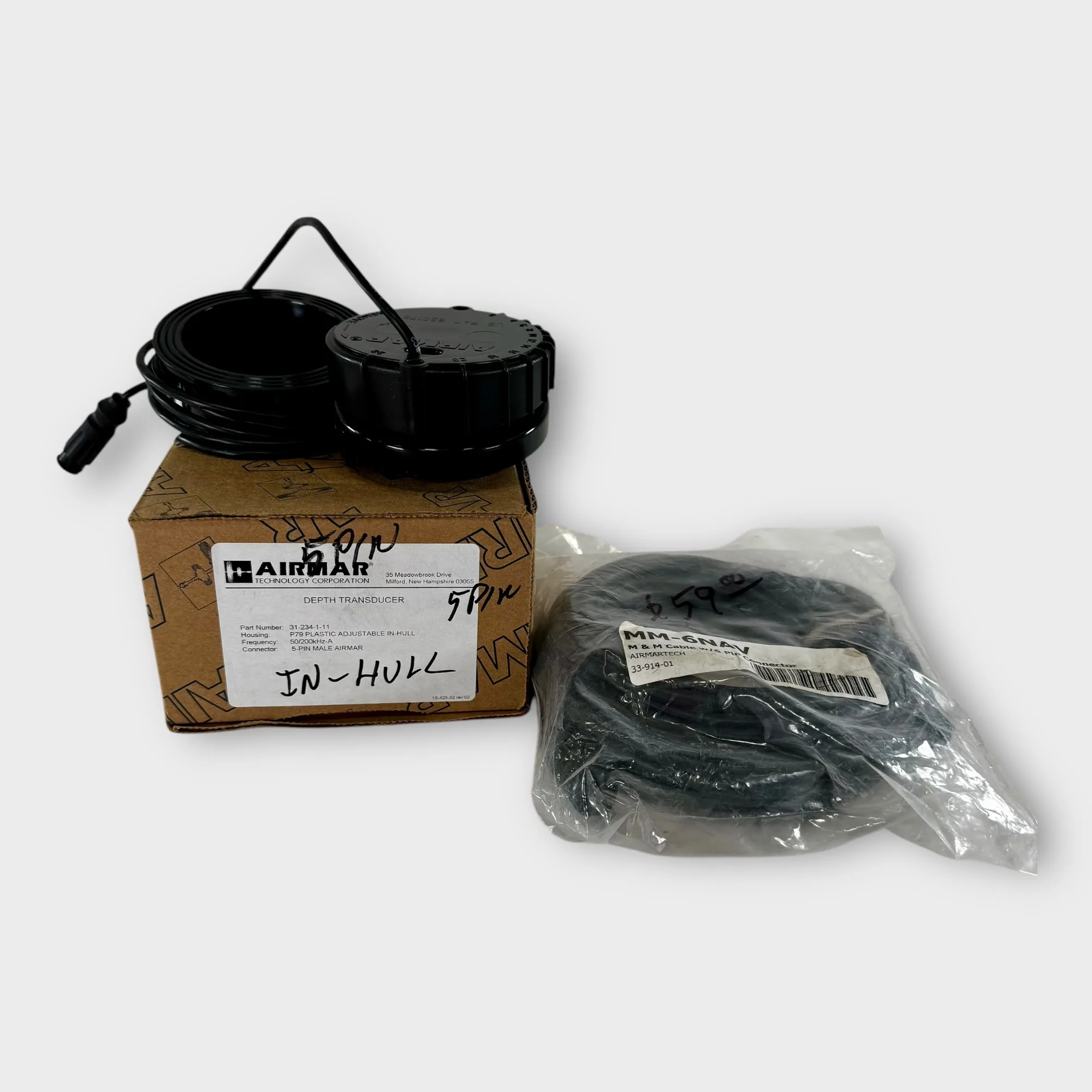 Airmar/Garmin P79-6G In-Hull Mount Adjustable Dead Rise Transducer 6 ...