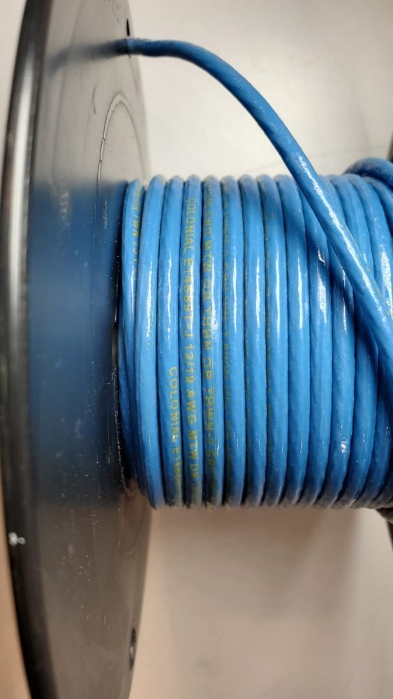 12 AWG THHN Stranded Copper Wire UL Listed - Blue - 48ft Open Spool ...