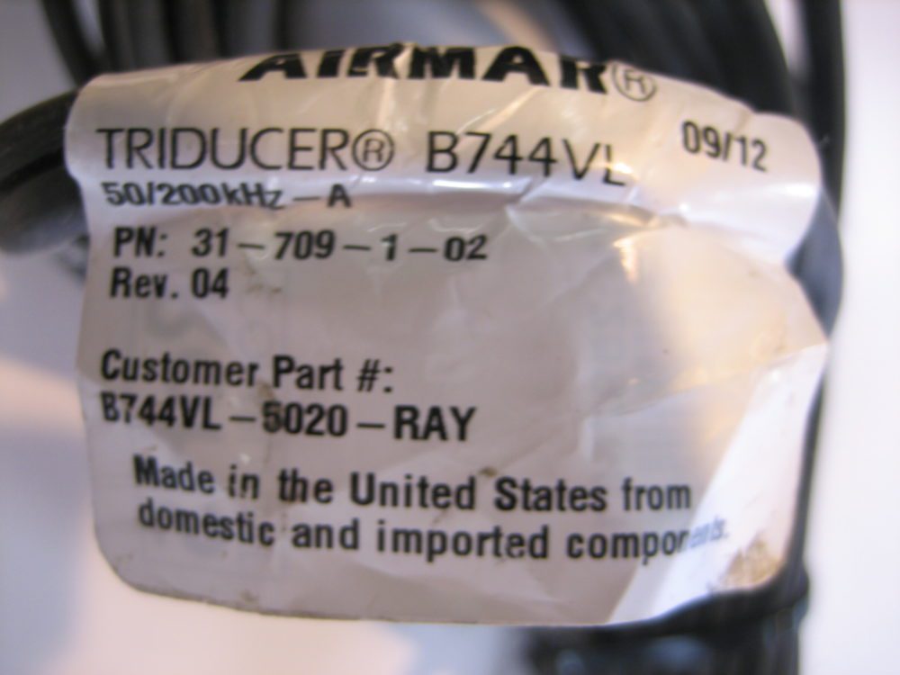 Raymarine Airmar A66092 B744VL Long Stem Triducer 50/200kHz *TESTED ...