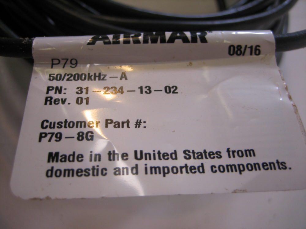 Airmar/Garmin P79-8G In-Hull Mount Adjustable Dead Rise Transducer - 8 ...