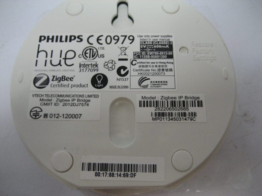 Philips Hue Zigbee IP Bridge Hub 1st Generation CE0979 - Max Marine ...