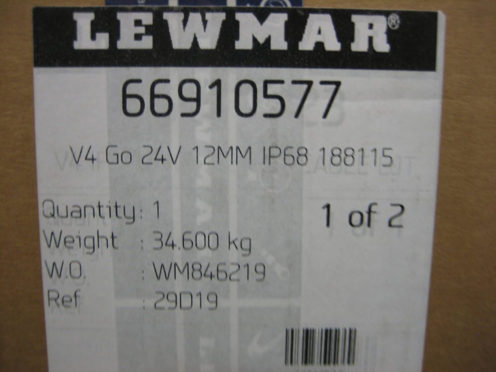 Lewmar V4 Winch Windlass 2000W 24V Gypsy-Only - Rope/Chain - NEW ...