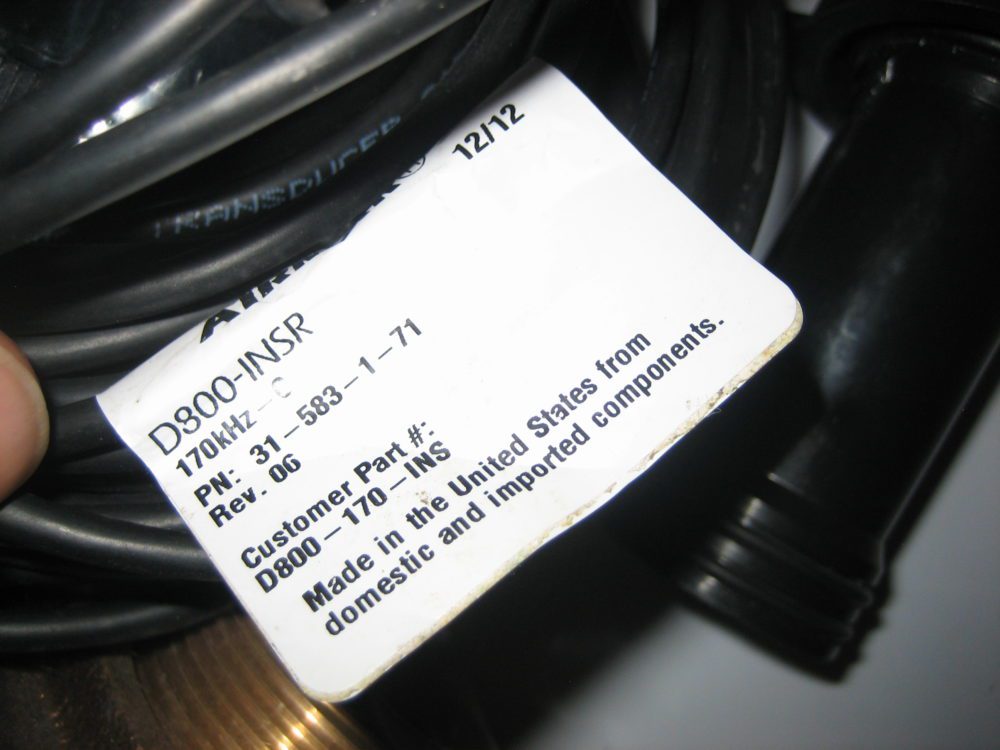 B&G SEN-DEPTH-N 170 kHz Bronze Depth Transducer w/Loose Wire Ends - Max ...