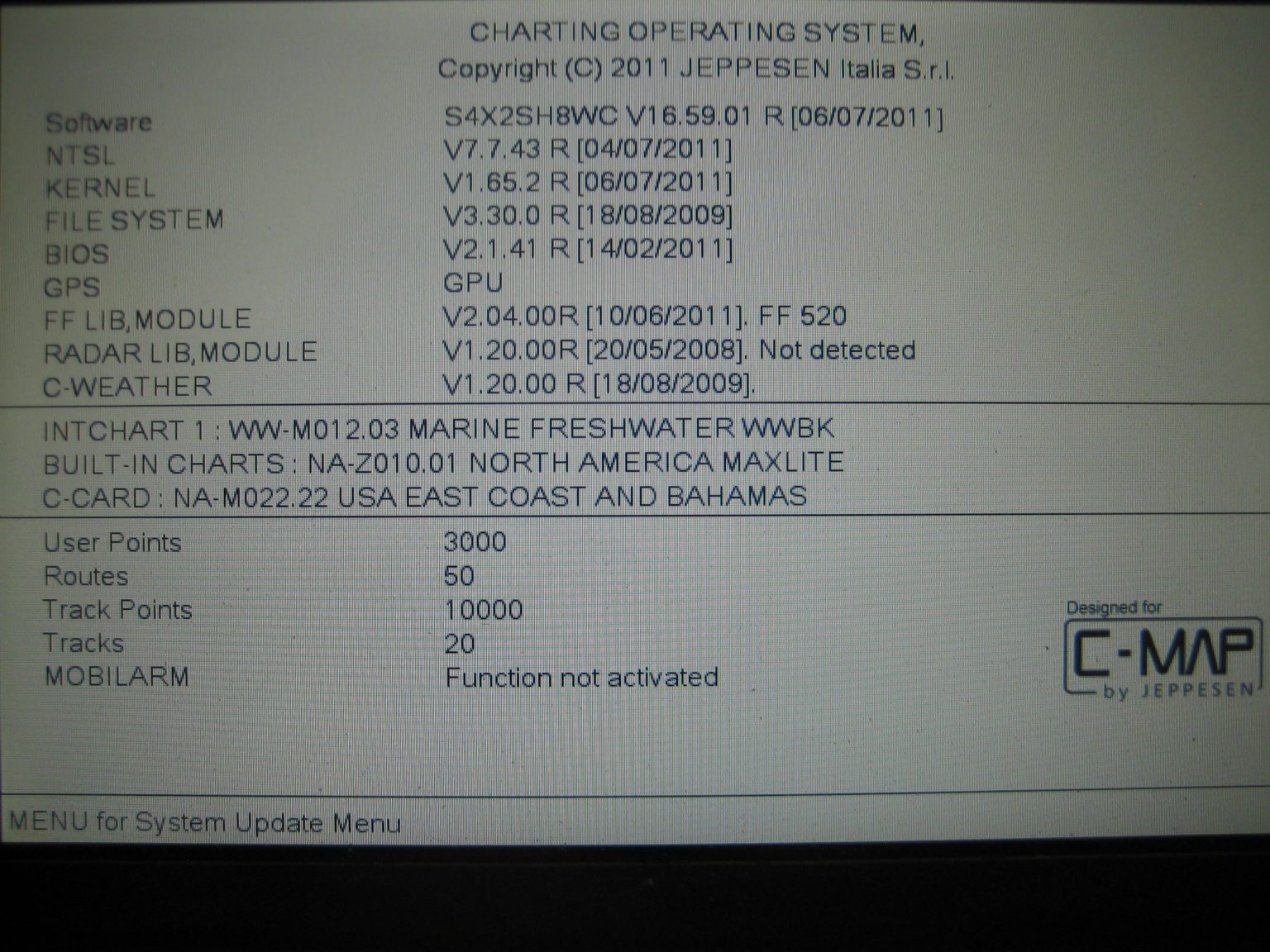 Standard Horizon GPS Chart CP390i - TEST GOOD W/ Power Cable - Max ...