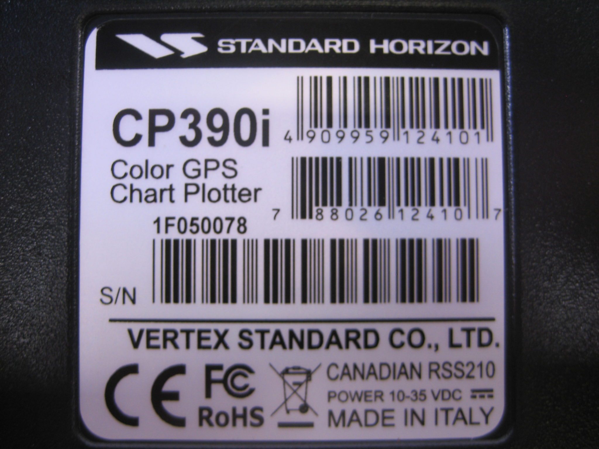 Standard Horizon GPS Chart CP390i - TEST GOOD W/ Power Cable - Max ...