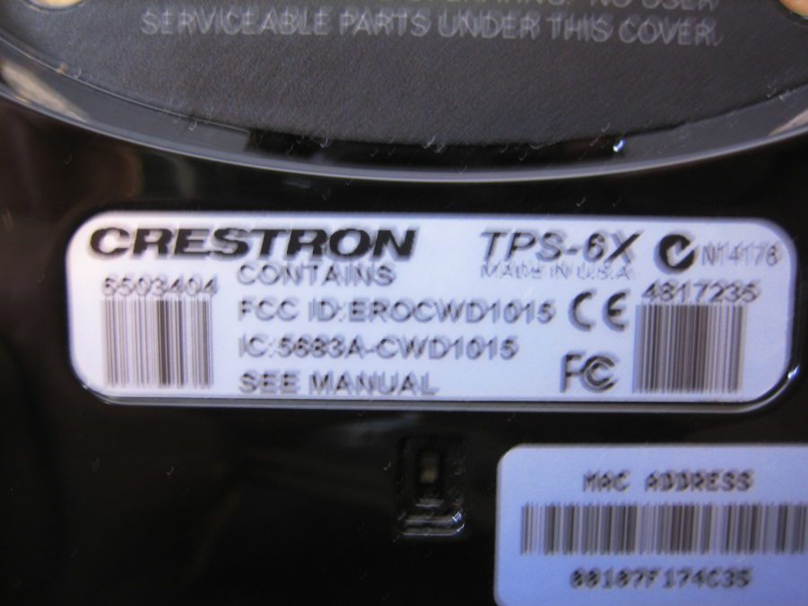 Crestron TPS-6x Touchscreen With Docking Station-Untested-As Is - Max ...