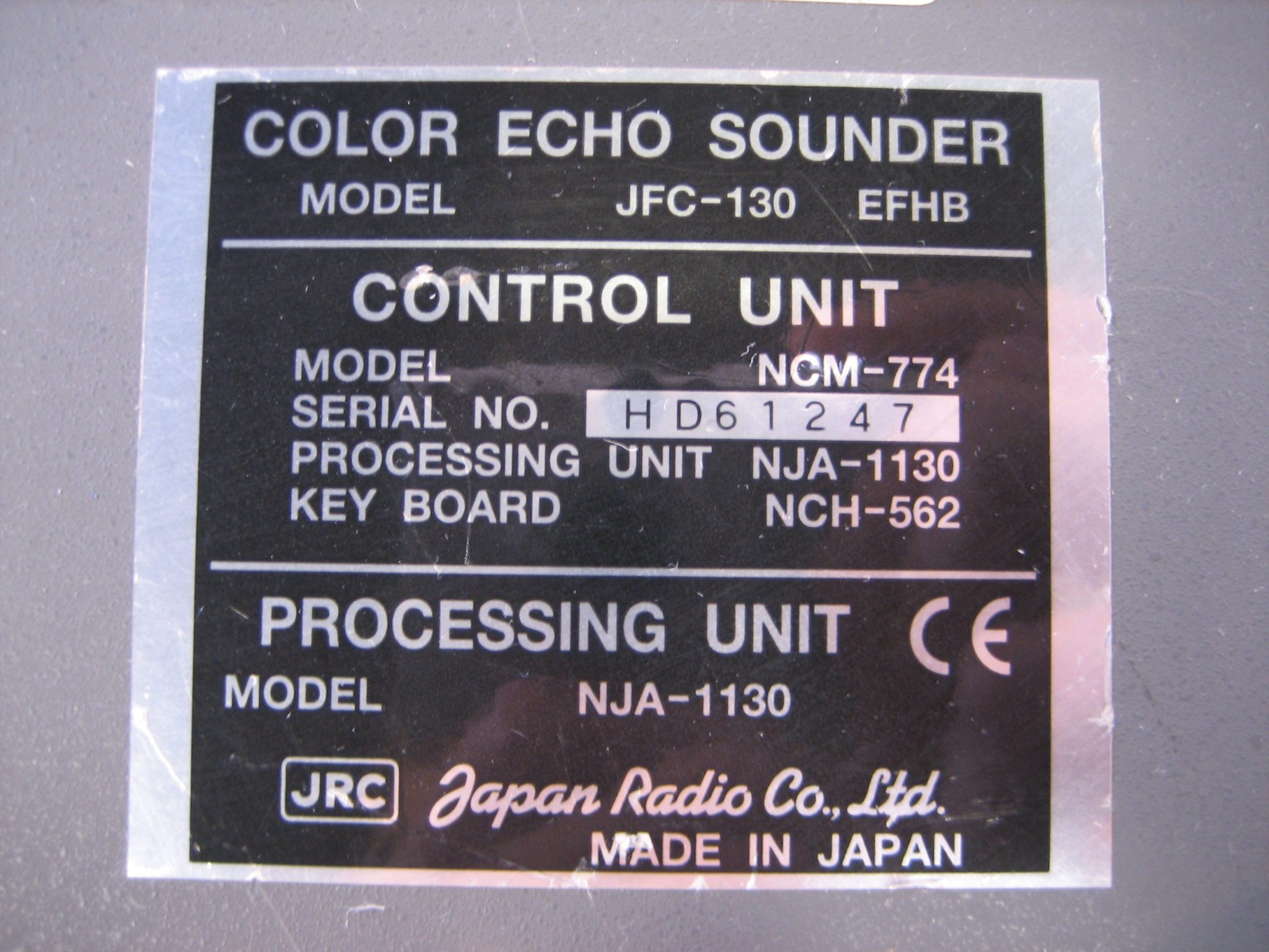 JRC JFC-130 Complete 1kW Color Echo Sounder Bench Tested Good - Max ...