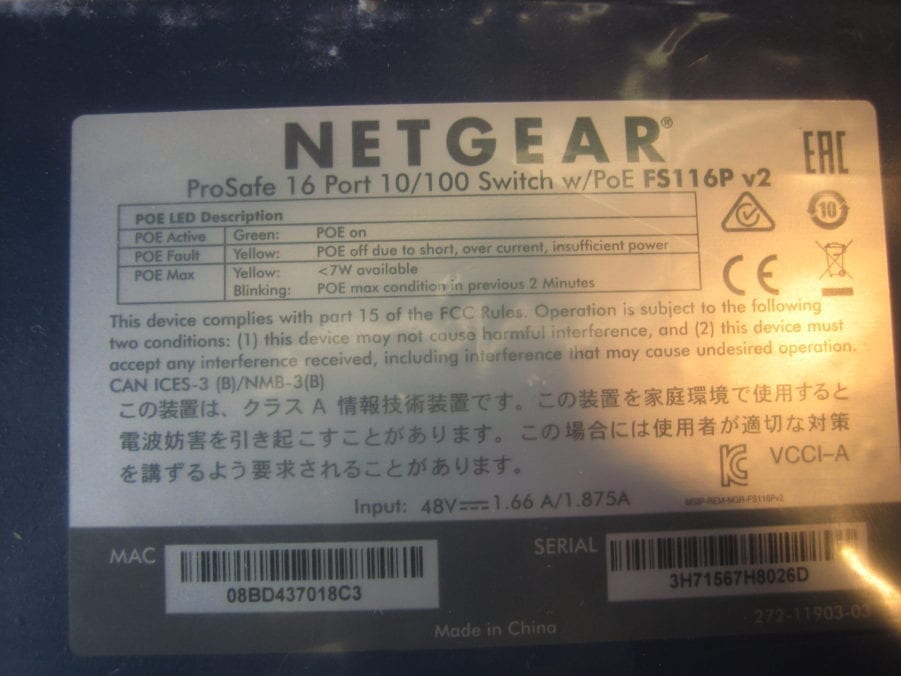 Netgear - FS116P V2 -16-Port Fast Ethernet Switch W/PoE - Open Box ...