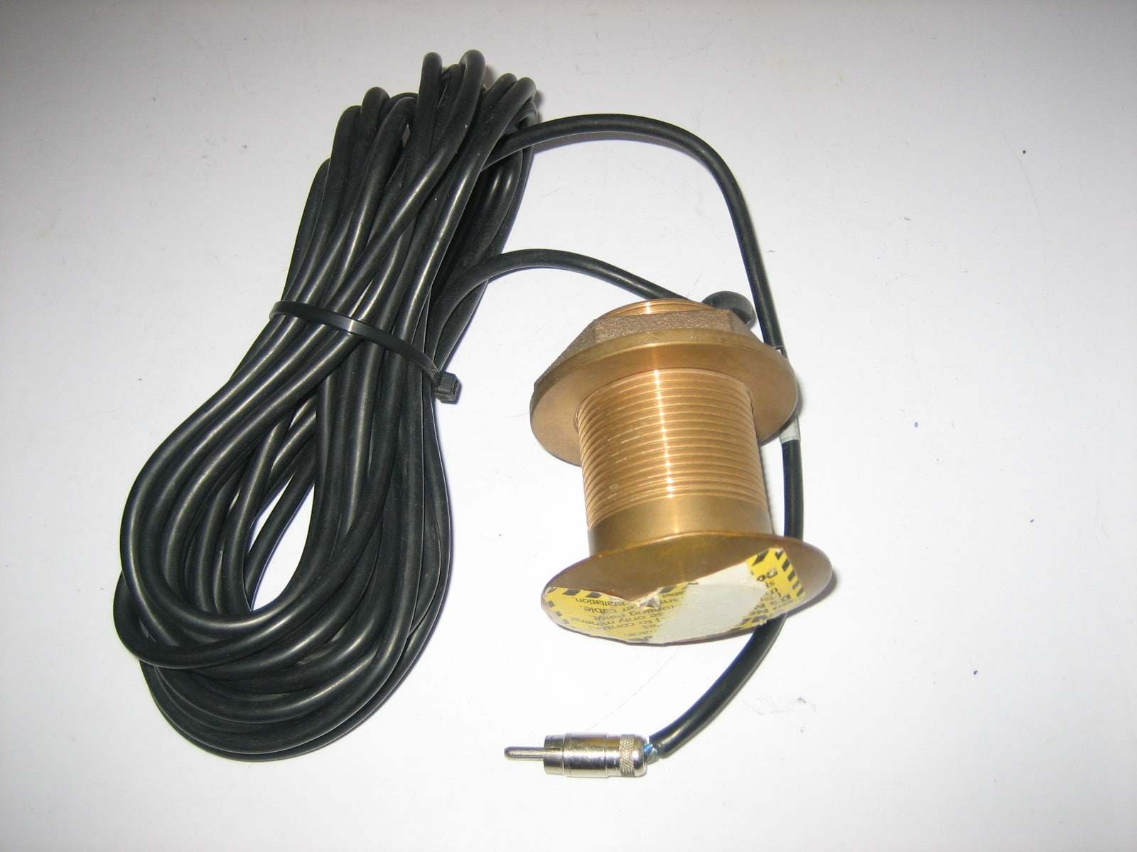 Airmar/Zercom? 150 kHz Thru-Hull Bronze Transducer w/ RCA Connector ...