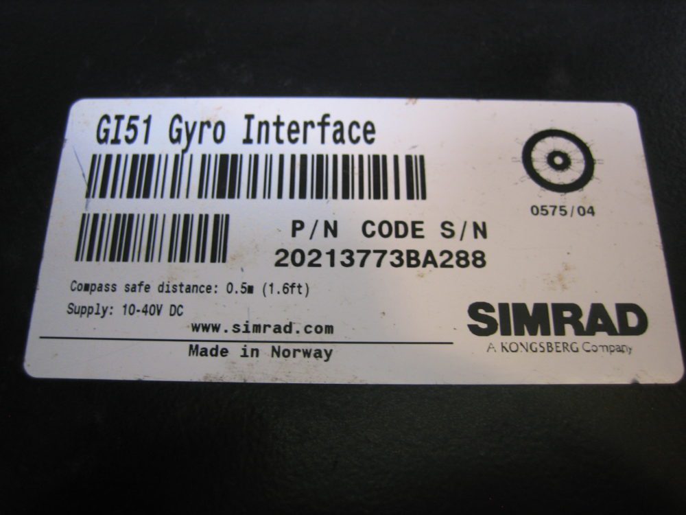 Simrad ~ GI51 Gyro Interface // 20213773 For RGC50 - Max Marine Electronics