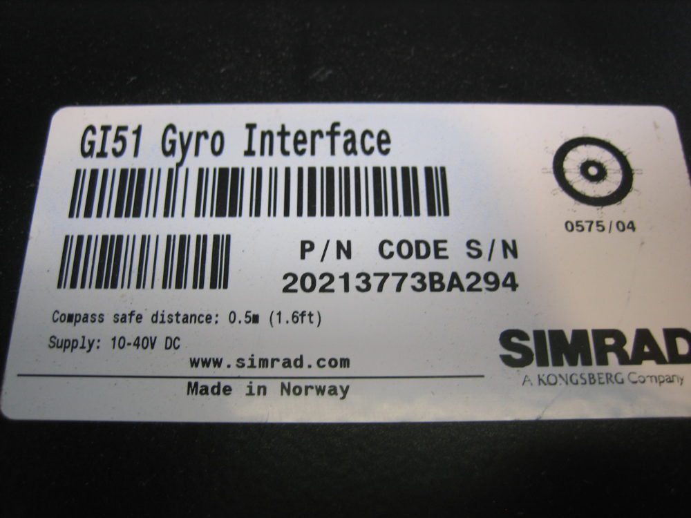 Simrad ~ GI51 Gyro Interface 20213773 New Old Inventory For RGC50 - Max ...
