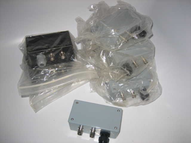 *LOT OF 9* Custom Twin Dual BNC Weatherproof Junction Box with Terminal ...