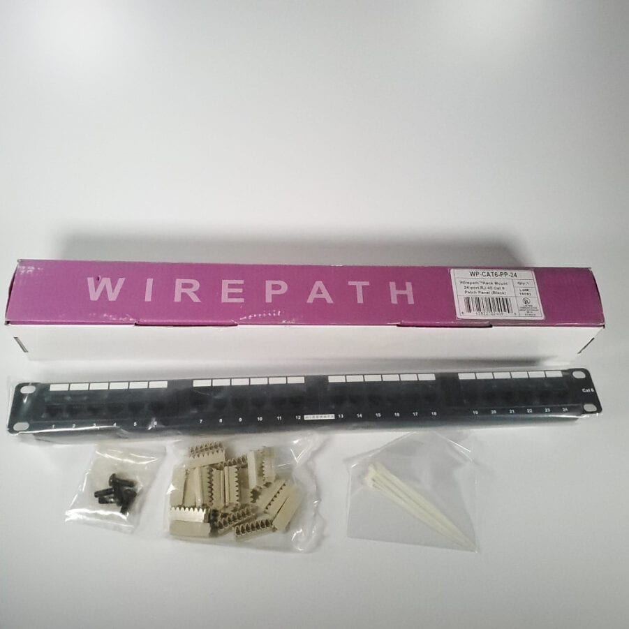Wirepath WP-CAT6-PP-24 - Rack Mount 24 Port RJ45 Cat 6 Patch Panel ...