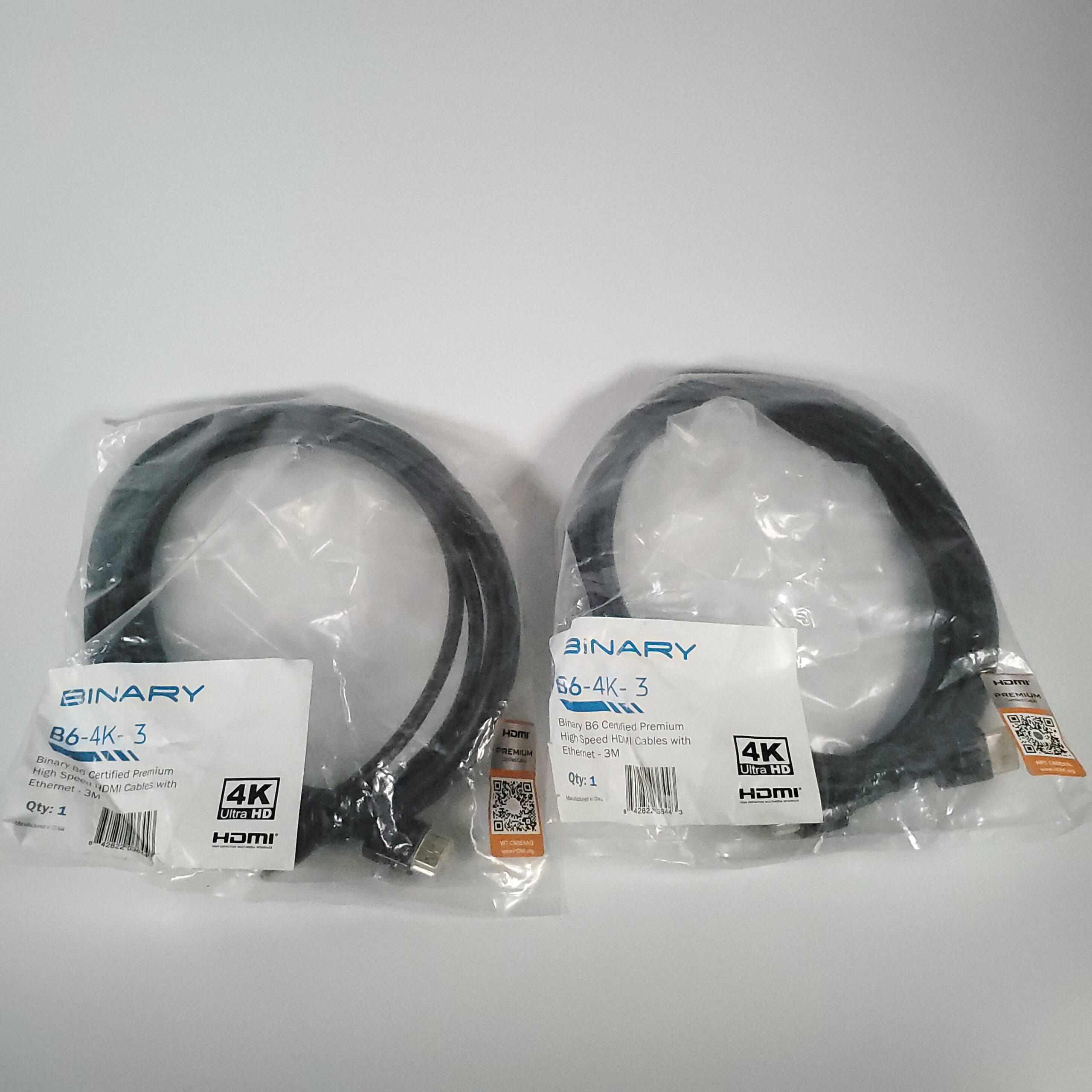 Binary B6-4K-3 - 3M Certified Premium High Speed HDMI Ethernet Cables ...