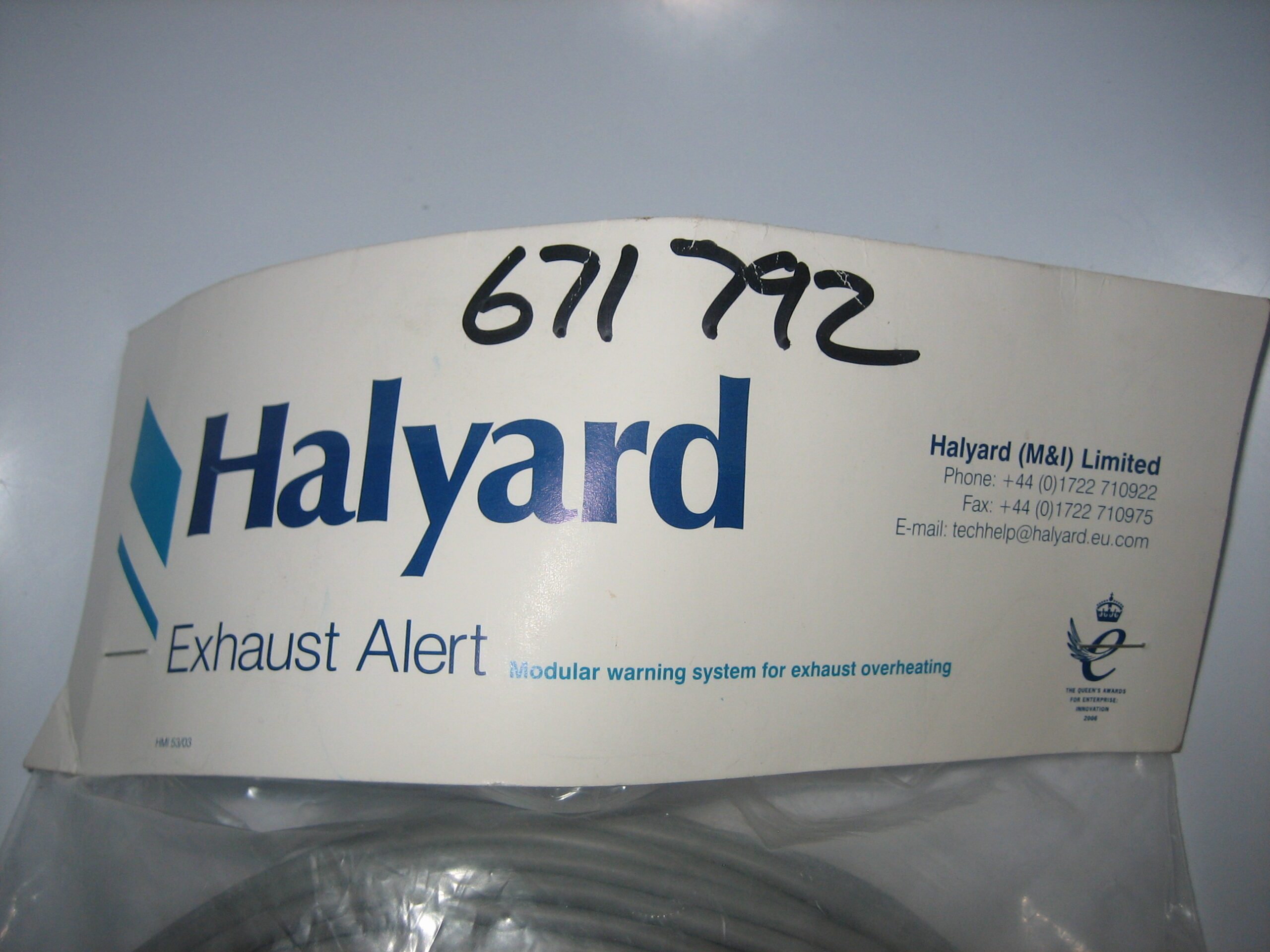 Halyard Exhaust Alert *NEW* Through Hose Sender Unit w/Bush Fitting ...