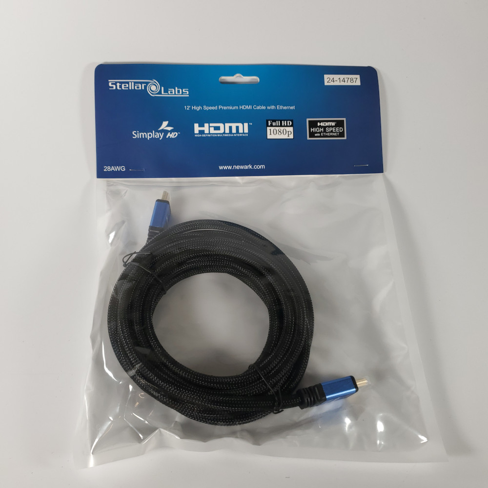 Stellar Labs 24-14787 - 12' High Speed Premium HDMI Cable w/ Ethernet ...