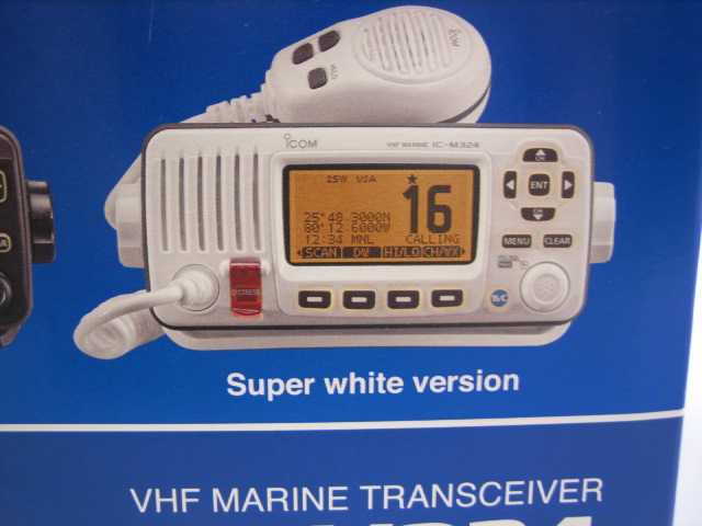 Icom IC-M324 Marine VHF Two-Way Radio Transceiver Unit with Mic-White ...
