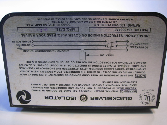 Quicksilver Galvanic Isolator Mercury OEM PN:76664A1~Free Shipping ...