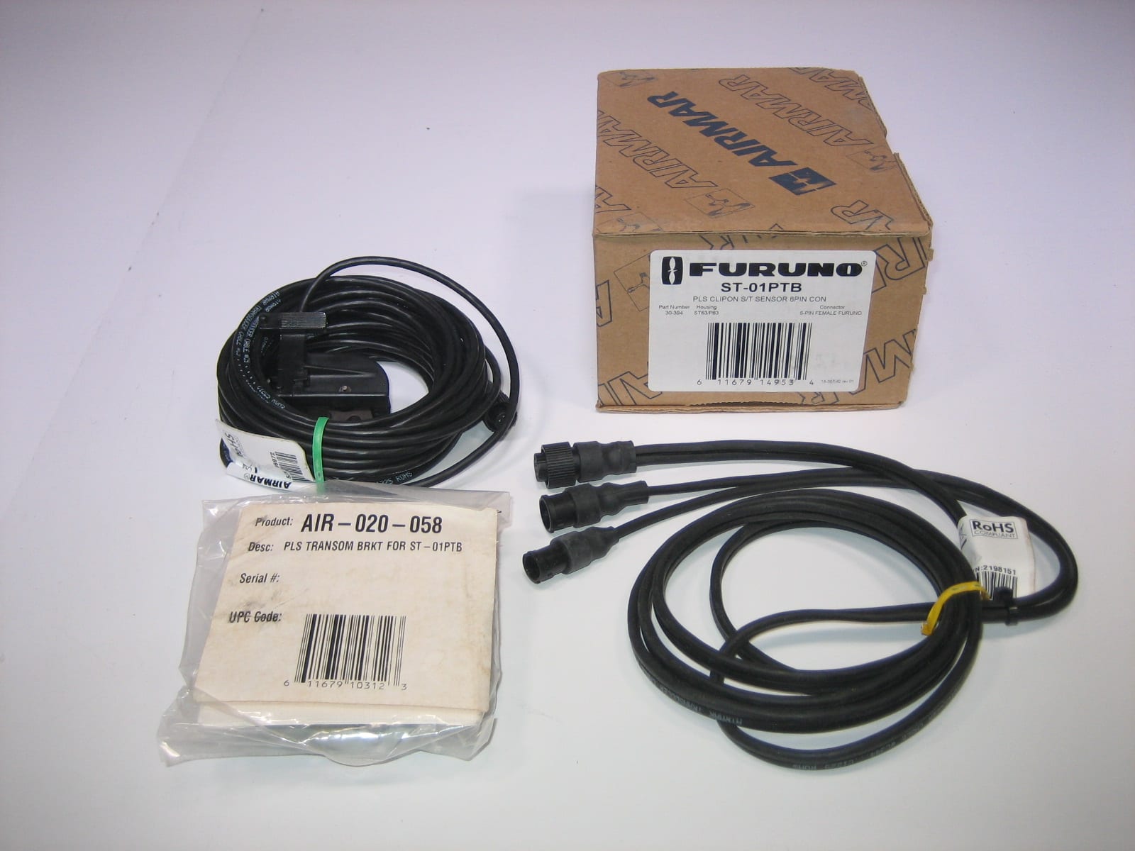 Furuno NEW Complete Transom Mount Speed Temp Sensor Add-On for 10-Pin w ...