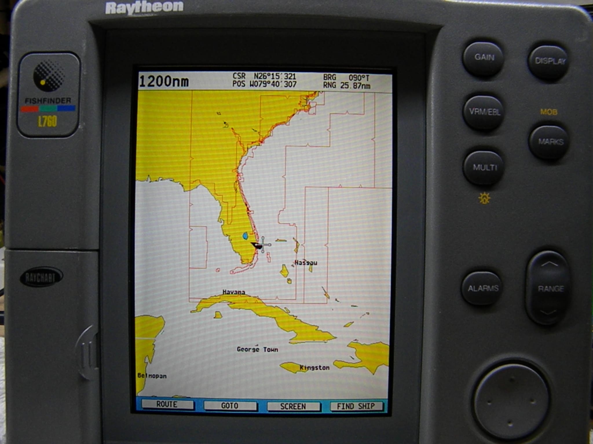 Raytheon Raymarine L760 Fishfinder Display w/Suncover -L760RC- Good ...