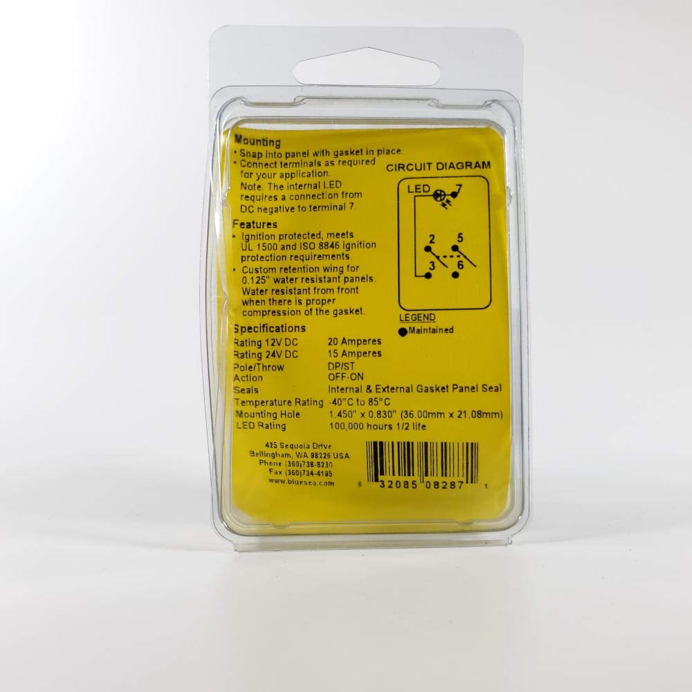 Blue Sea Systems 8287 - Contura Double Pole Single Throw 12-24v Marine ...