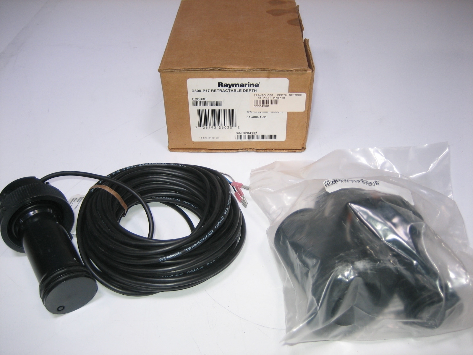 Raymarine E26030 NEW Retractable Plastic Depth Transducer f/ ST40 ST60 ...