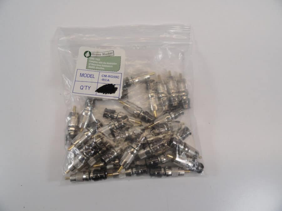 Connect Tec CM-RG59C-RCA - RG59 RCA Gold Tip Male Connectors - LOT OF ...