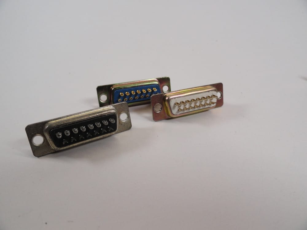 DB15 D-Sub Serial Port 15 Pin Solder Connectors Male LOT 2 Bl / 26 Blk ...