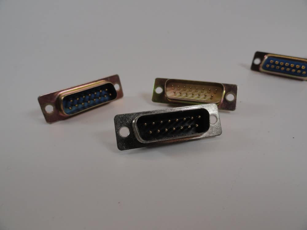 DB15 D-Sub Serial Port 15 Pin Solder Connectors Male LOT 2 Bl / 26 Blk ...