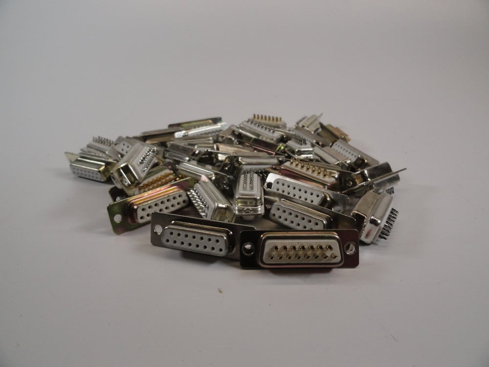 DB15 DB 15 D-Sub Serial Port 15 Pin Solder Connectors Female - WHITE ...