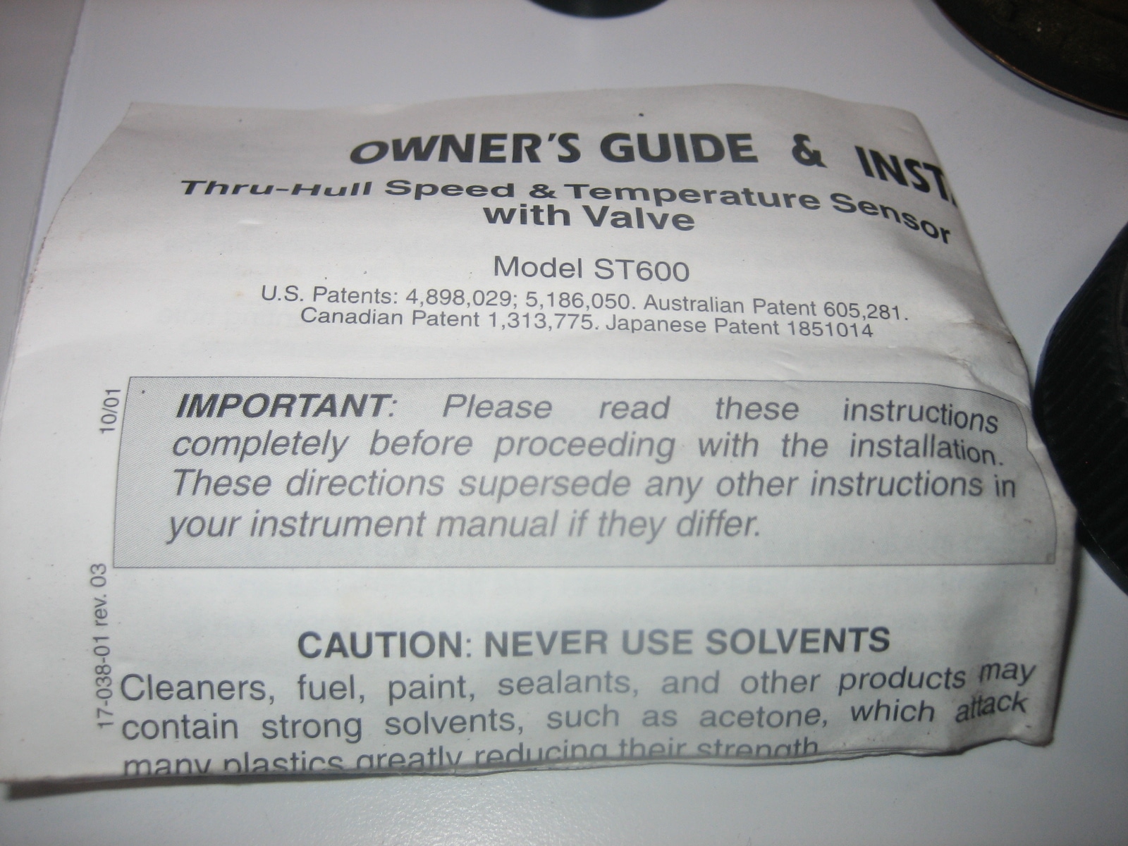 Airmar Bronze BLEM Transducer Install Kit for ST600 Speed Temp Sensor ...