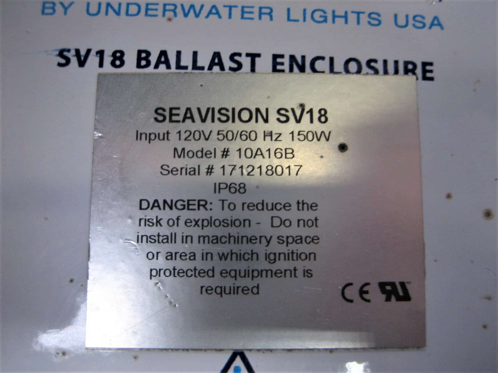 Sea Vision Underwater Lights SV18 - (10A16B) Ballast Enclosure - Max ...