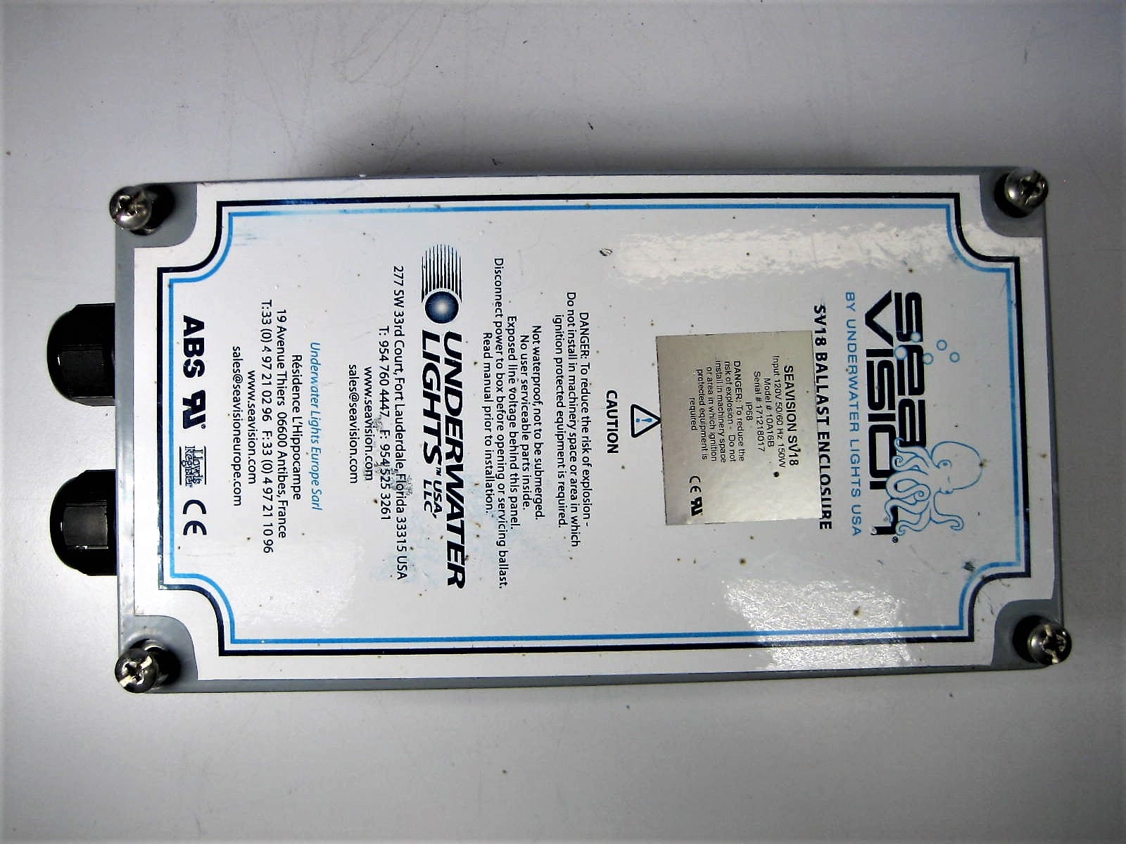 Sea Vision Underwater Lights SV18 - (10A16B) Ballast Enclosure - Max ...