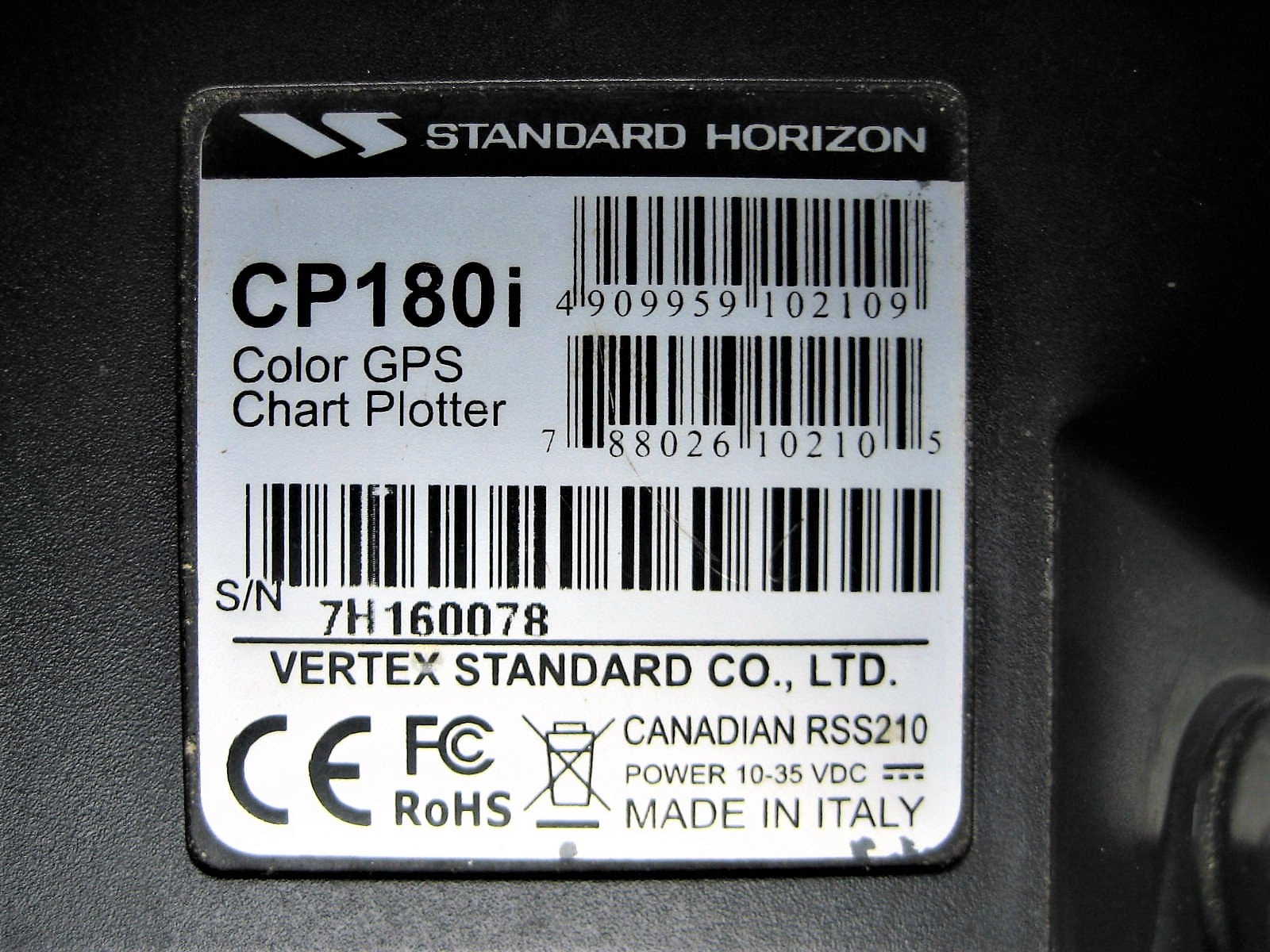 Standard Horizon GPS Chart CP 180i Tested Good ~ 90 Day Warranty - Max ...