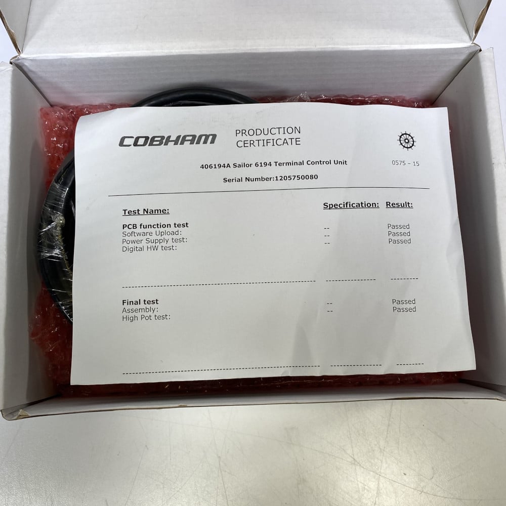 Sailor Cobham Thrane & Thrane 406194A-00510 Terminal Control Unit *NEW ...