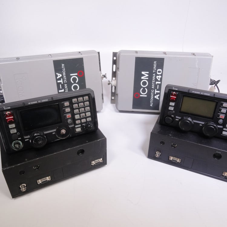 Icom IC-M802 SSB Radio x2 Transceiver x2 AT-140 Autotuner x2 - PARTS ...