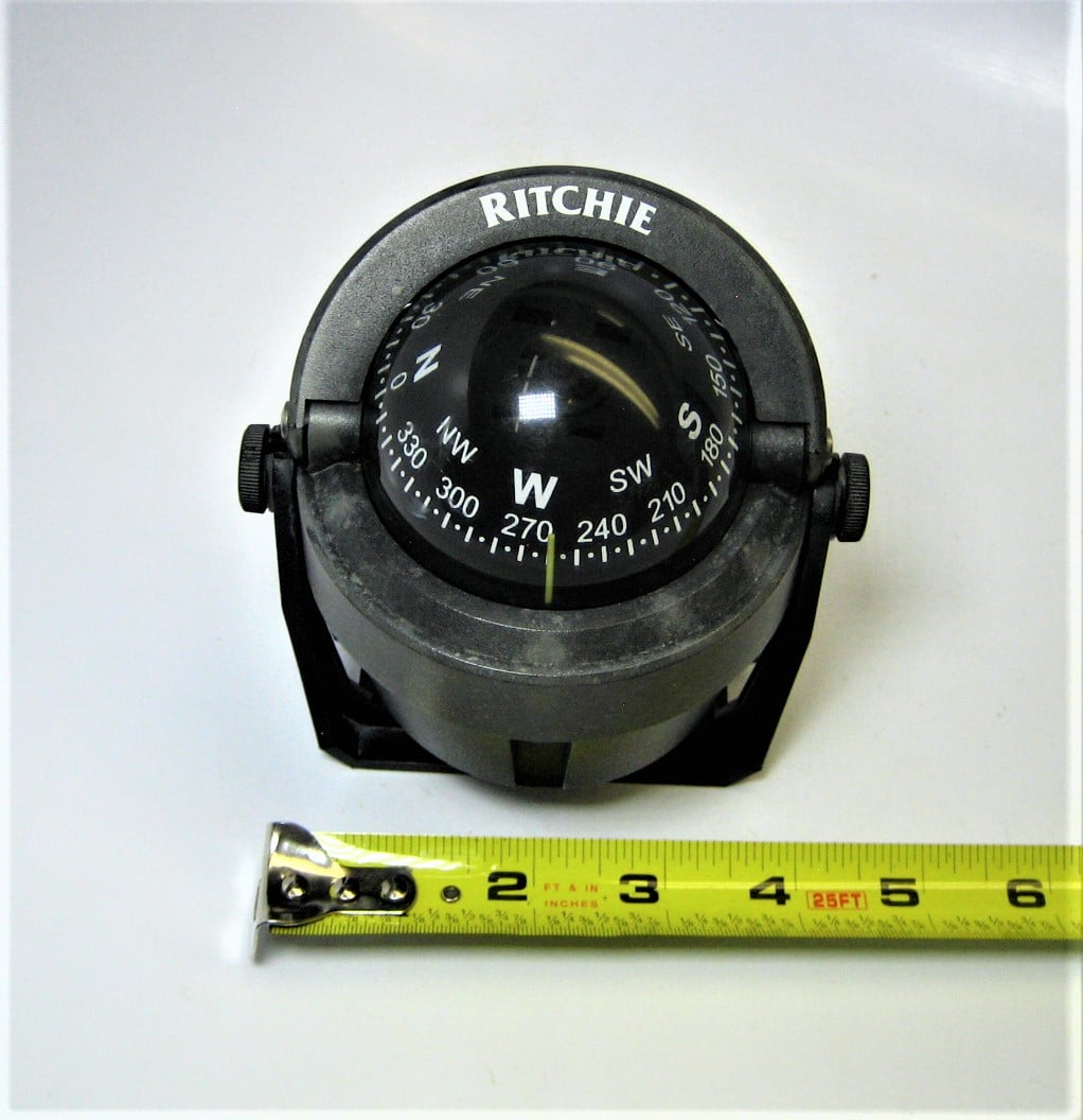 Ritchie B-51 Black Explorer Compass w/ Green LED Bulbs & Bracket Mount ...