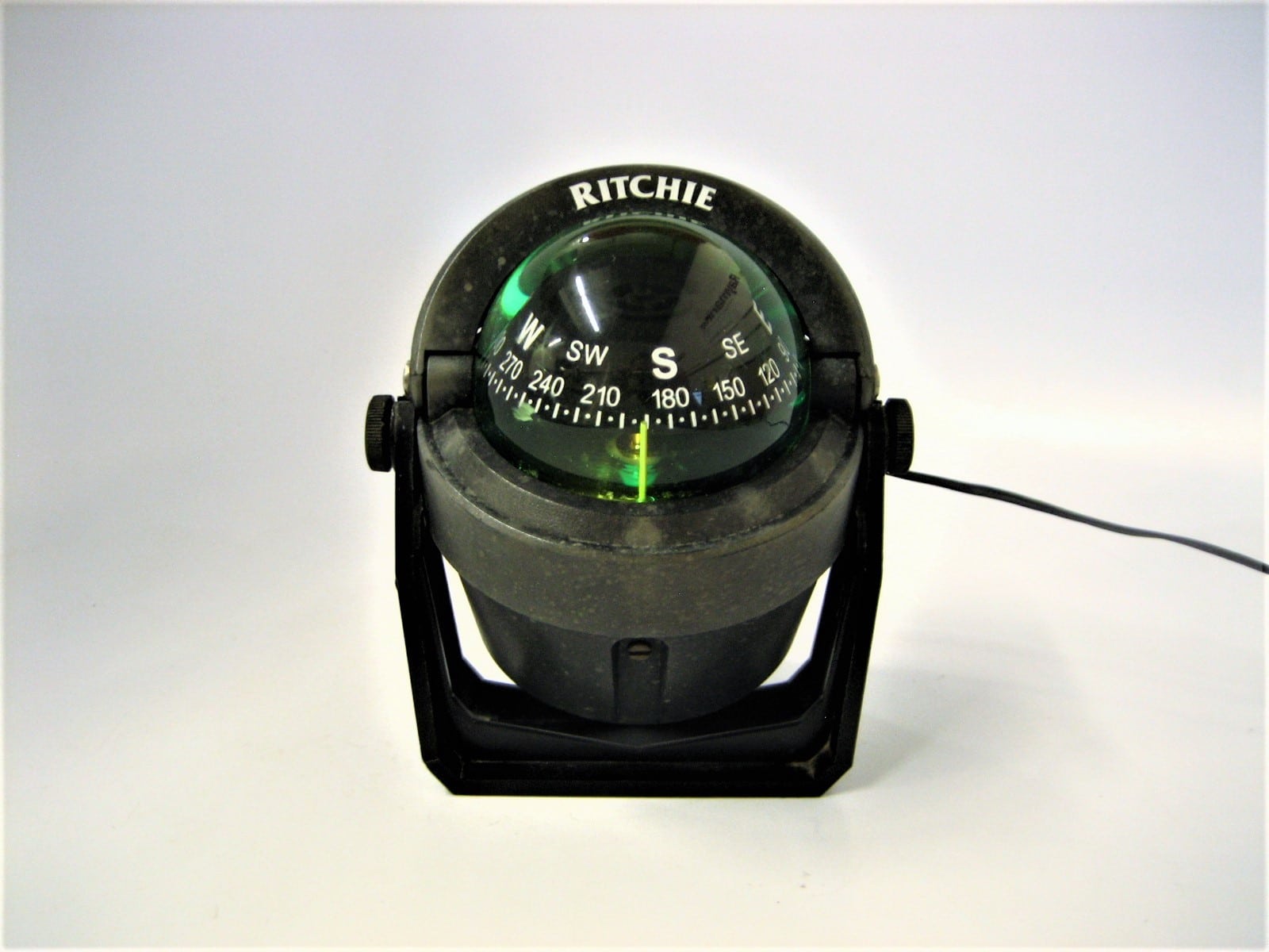Ritchie B-51 Black Explorer Compass w/ Green LED Bulbs & Bracket Mount ...