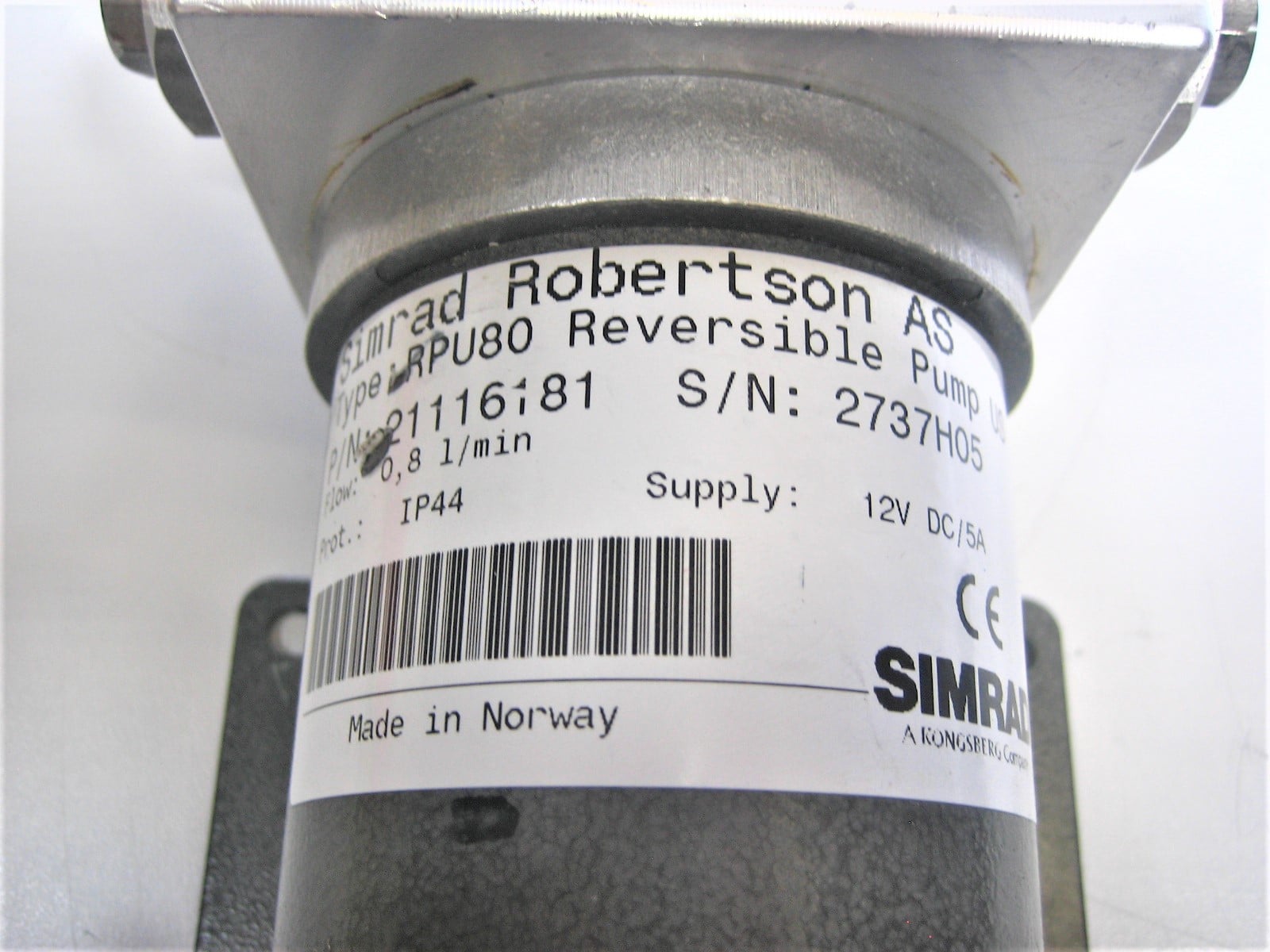 Simrad-RPU80 Boat Autopilot Pump Reversible PN21118377 12VDC/Tested ...