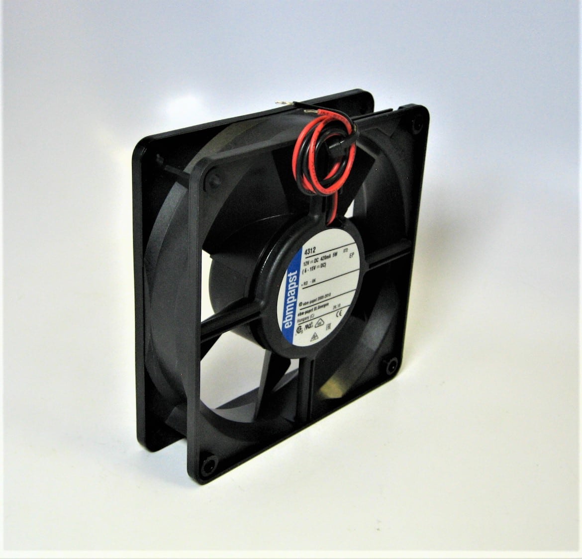 EBM-PAPST 4312 Black 4-1/2" Square 12VDC Axial Compact Cooling Fan ...