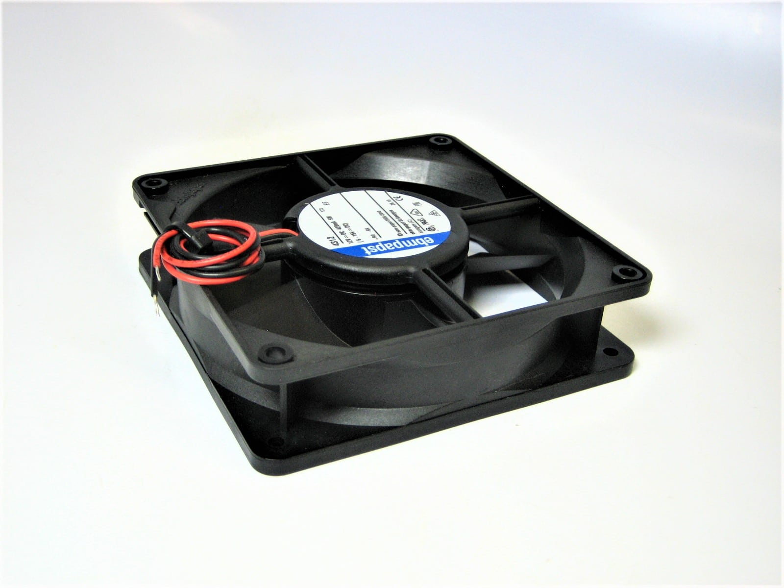 EBM-PAPST 4312 Black 4-1/2" Square 12VDC Axial Compact Cooling Fan ...