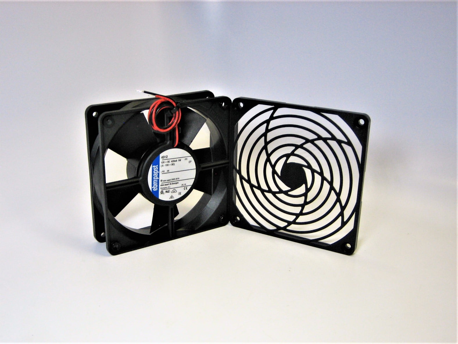 EBM-PAPST 4312 Black 4-1/2" Square 12VDC Axial Compact Cooling Fan ...