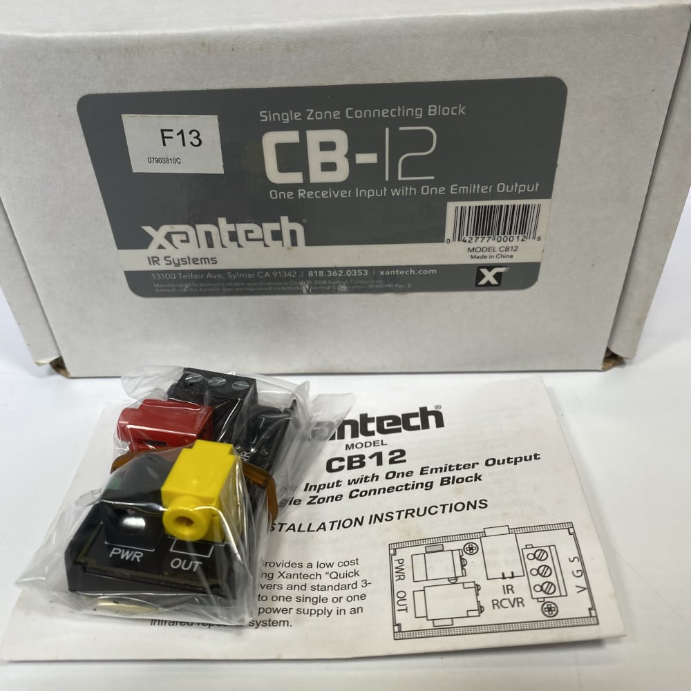 Xantech CB-12 IR Single Zone Connecting Block 1 in 1 out - *NEW* - Max ...