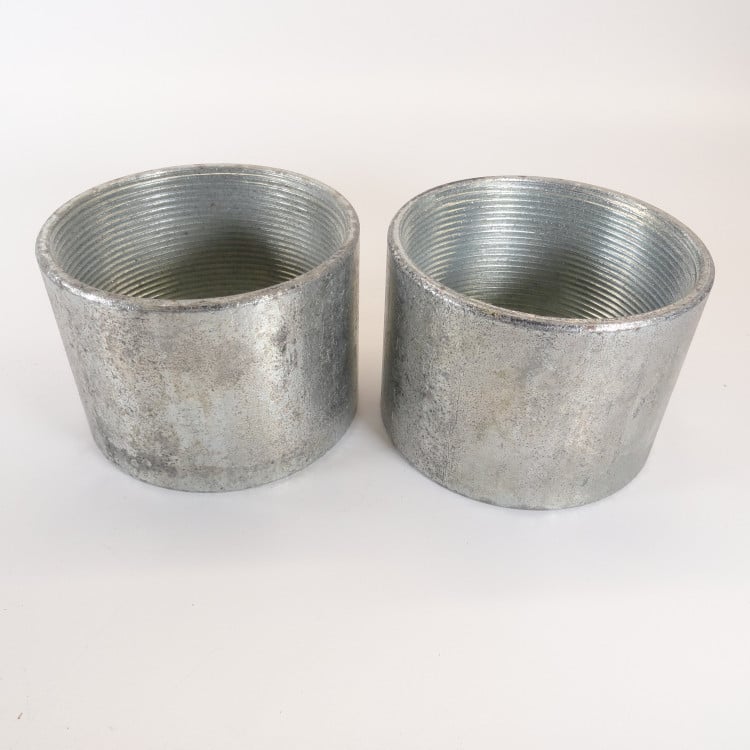 4 Inch Galvanized Steel Threaded Rigid IMC Pipe Coupling LOT OF 2 NEW ...
