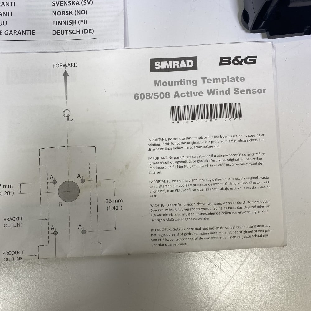 Simrad B&G608 Wind Sensor Simnet Transducer - Tested - New Open Box ...