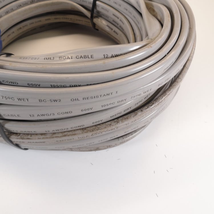 12/3 12 AWG Triplex Tinned Copper Boat Cable UL Listed - 125 Feet - Max ...