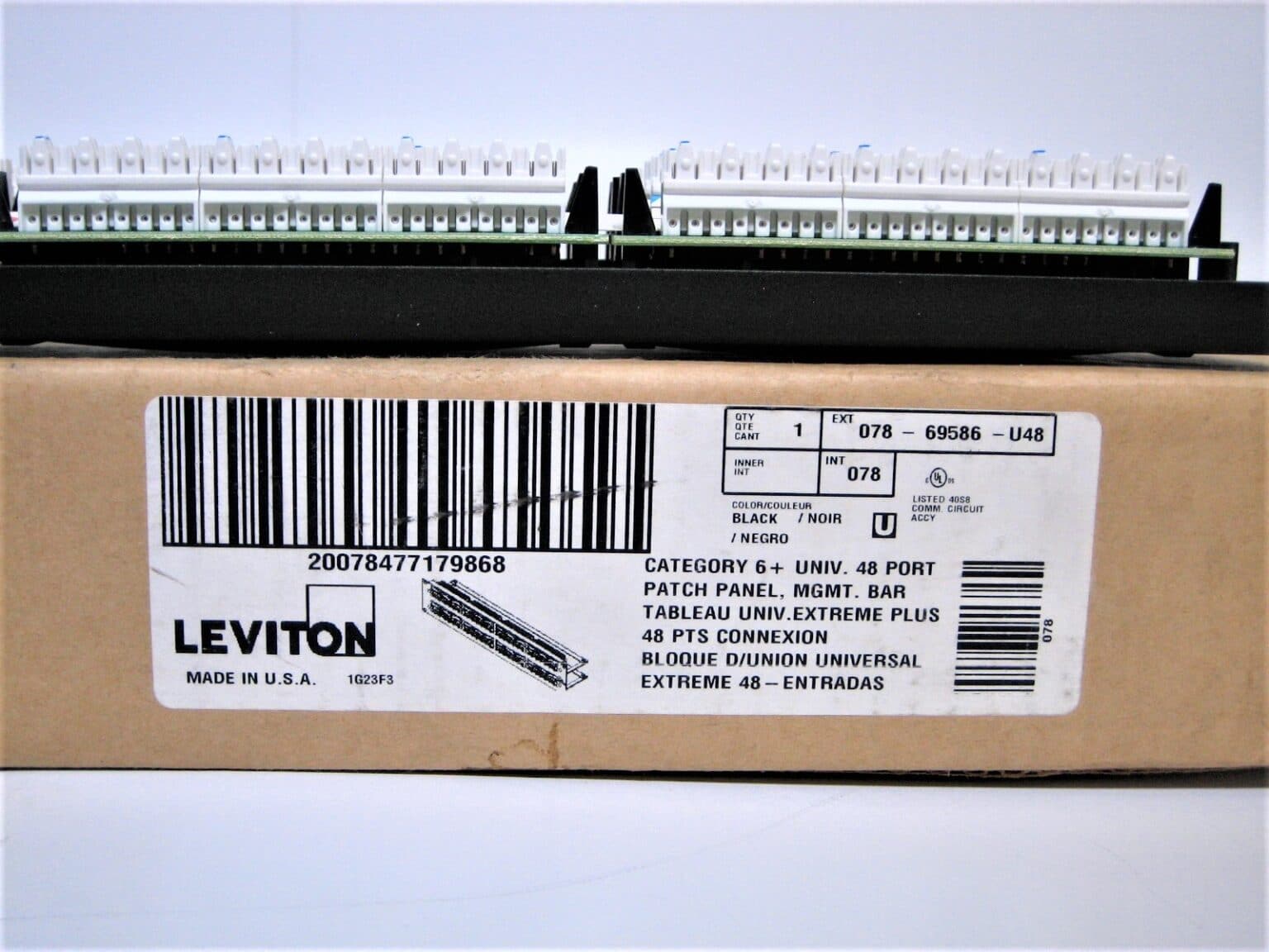 Leviton 69586-U48 Universal 48 Port Cat 6 Patch Panel w/ Cable ...