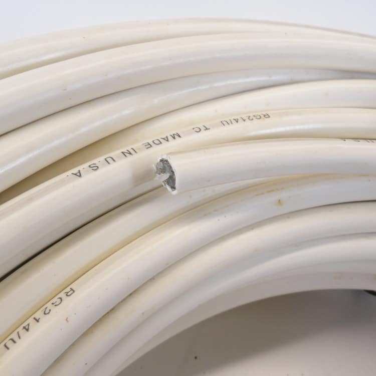 RG214 RG214/U Coax Cable - White - 150 Feet - Max Marine Electronics