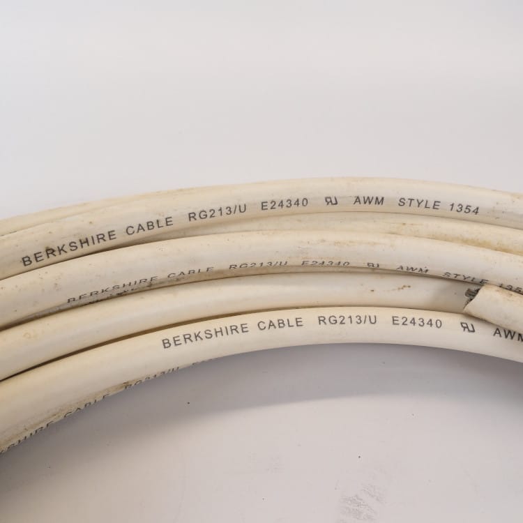 Berkshire E24340 RG213/U Coax Cable AWM Style 1354 - White - 50 Feet ...