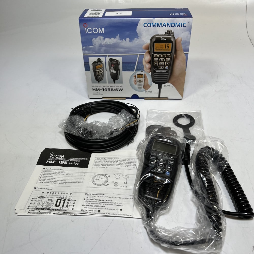 ICOM Command Mic HM-195B/SW Remote-Control Microphone W/ Extension ...